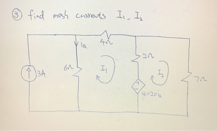 Solved Find mesh currents I_1, I_2 | Chegg.com