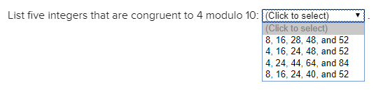 Solved List five integers that are congruent to 4 modulo 10: | Chegg.com