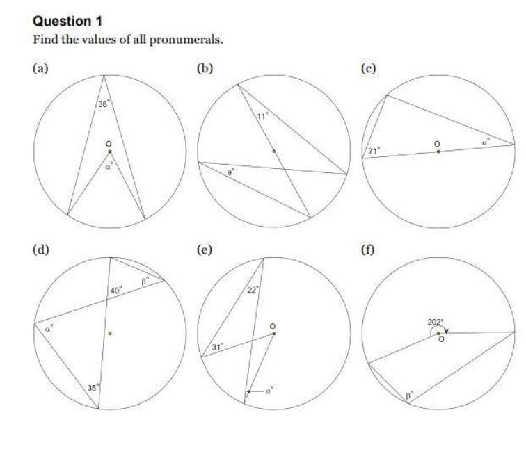 Solved Question 1 Find the values of all pronumerals. (a) | Chegg.com