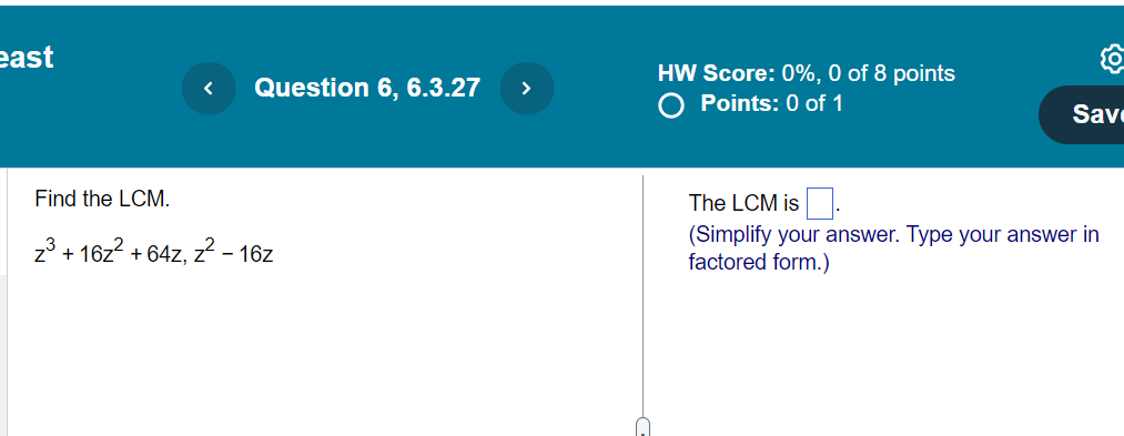 Solved Find the LCM of z2+12z+36 and z2+3z−18 The LCM is | Chegg.com