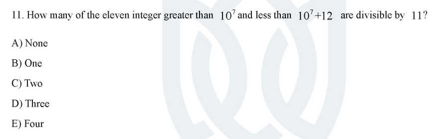 Solved 11. How many of the eleven integer greater than 107 | Chegg.com