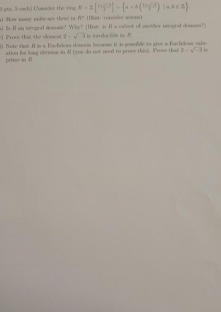 Solved z[] {"+") a bez pts, 5 cach) Consider the ring R = 2 | Chegg.com