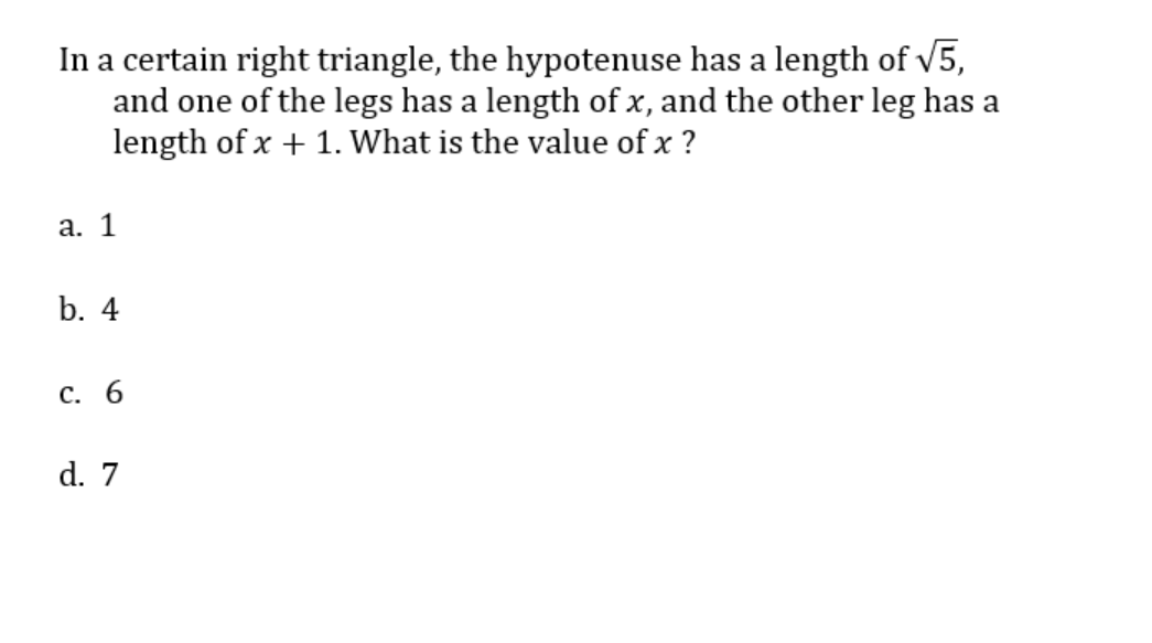 Solved In a certain right triangle, the hypotenuse has a | Chegg.com