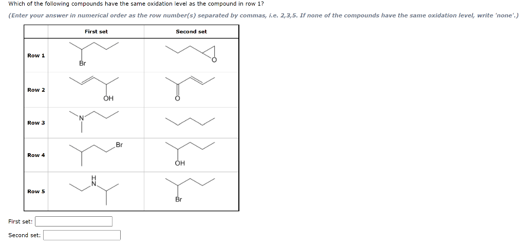 Solved First set: Second set: | Chegg.com