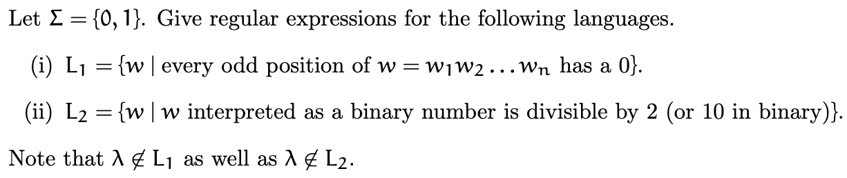Solved Let Σ={0,1}. Give regular expressions for the | Chegg.com