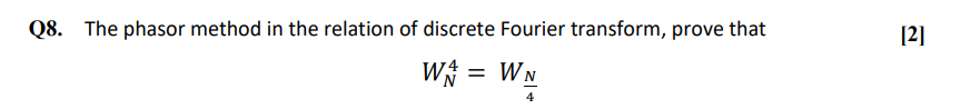 Solved Q8. The phasor method in the relation of discrete | Chegg.com