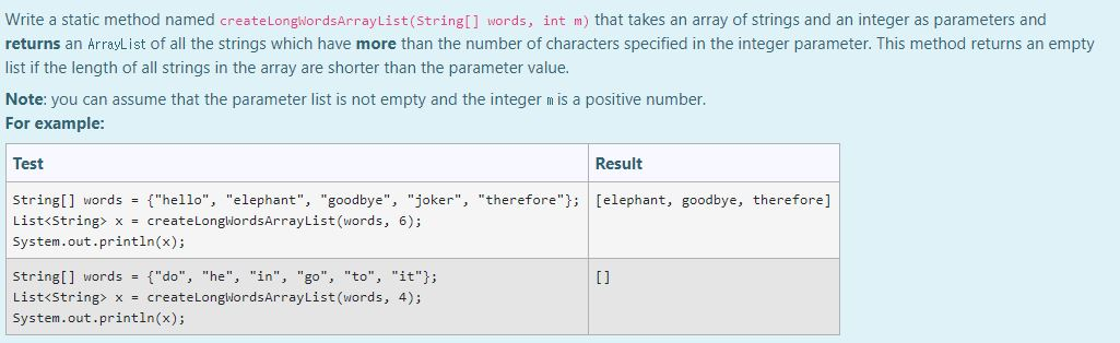 Solved Write a static method named | Chegg.com
