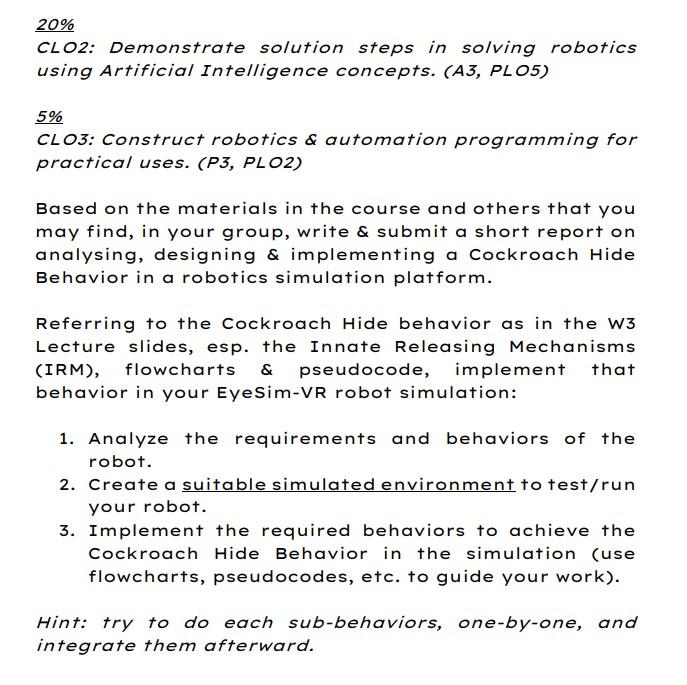 20% CLO2: Demonstrate solution steps in solving | Chegg.com