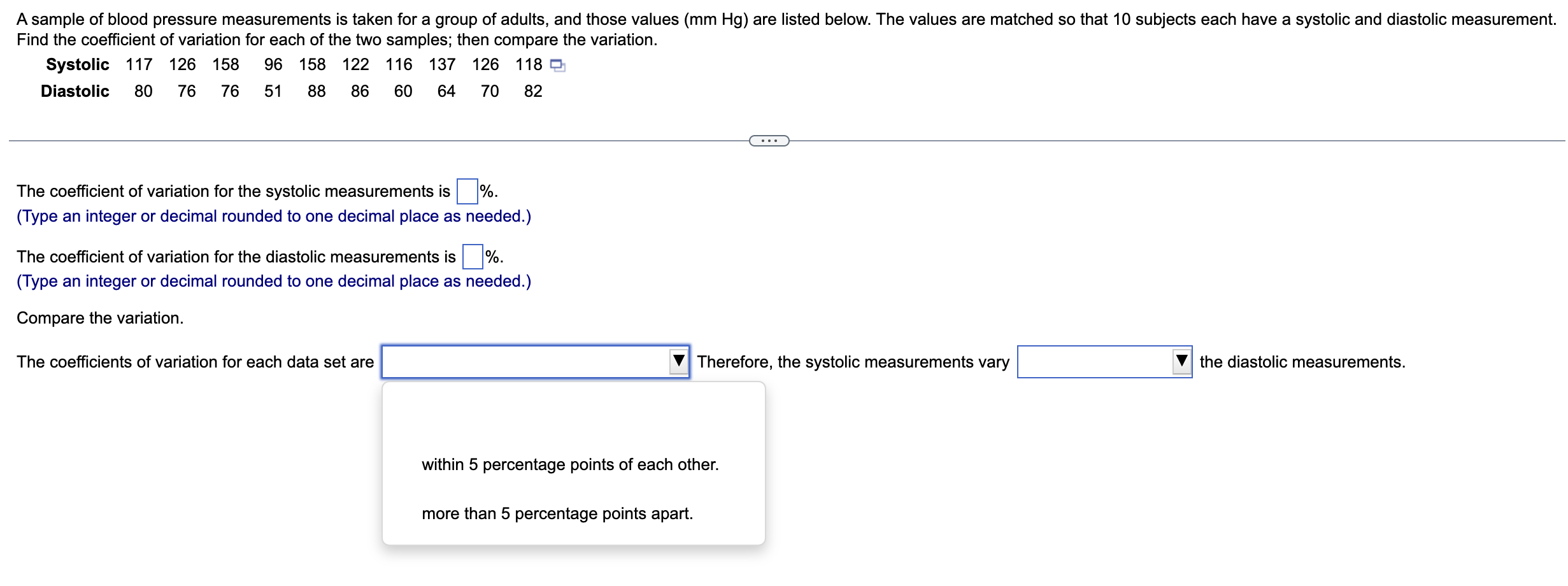 Solved Options for the 2nd dropdown are: Significantly | Chegg.com