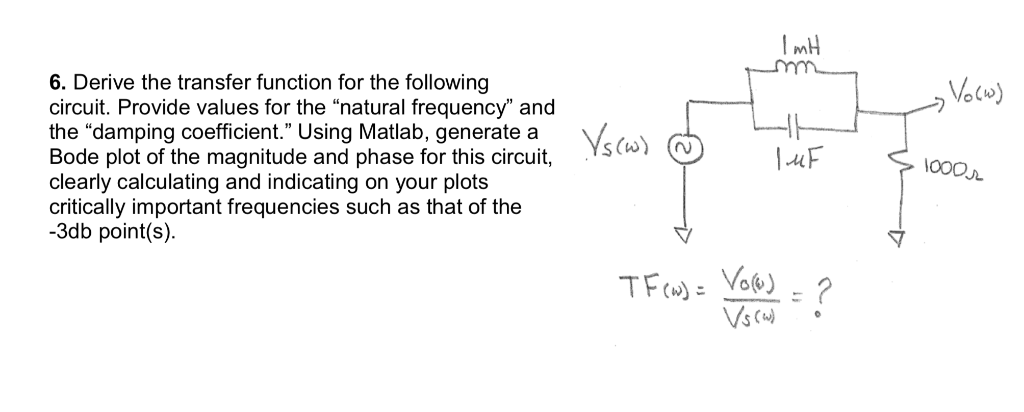 Solved 6. Derive the transfer function for the following | Chegg.com