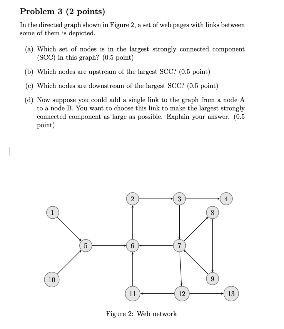 Solved Problem 3 (2 points)In the directed graph shown in | Chegg.com Solved Problem 3 (2 points)In the directed graph shown in | Chegg.com