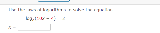 Solved Use the laws of logarithms to solve the equation. | Chegg.com