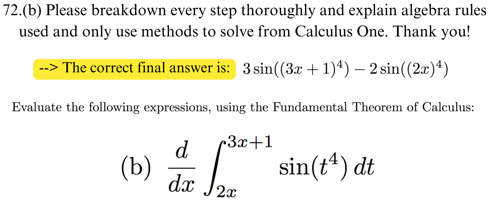 Solved 72.(b) Please breakdown every step thoroughly and | Chegg.com
