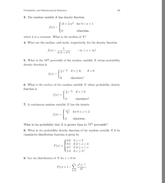 Solved 3.5. Review Exercises 1-Let the random variable X | Chegg.com