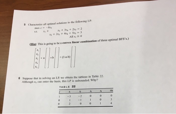 Solved 5 Characterize all optimal solutions to the following | Chegg.com