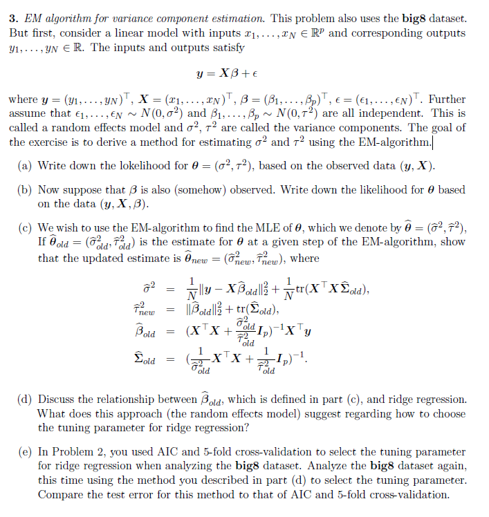 3 Em Algorithm For Variance Component Estimation