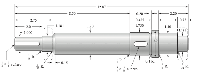 Solved The shaft shown in the figure, driven by a gear in | Chegg.com