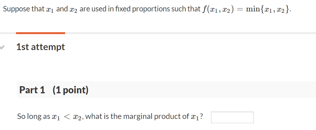 Solved Suppose that x1 and x2 are used in fixed proportions | Chegg.com