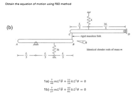 Solved Obtain the equation of motion using FBD method Home | Chegg.com