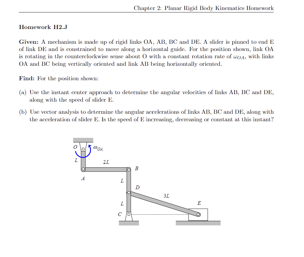 Given: A mechanism is made up of rigid links OA,AB,BC | Chegg.com