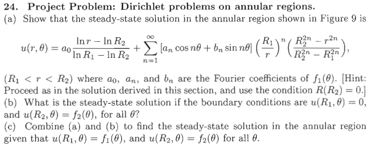 Solved 24. Project Problem: Dirichlet problems on annular | Chegg.com