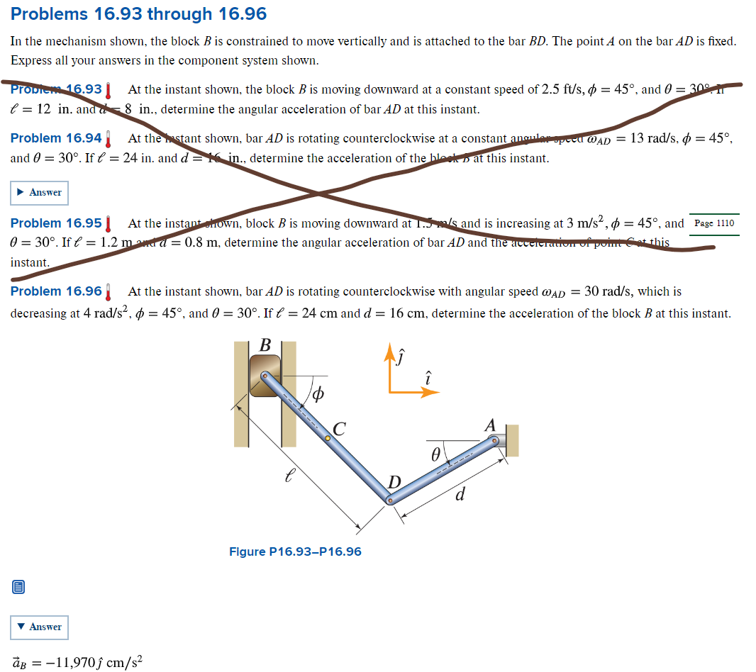 Solved In the mechanism shown, the block B is constrained to | Chegg.com
