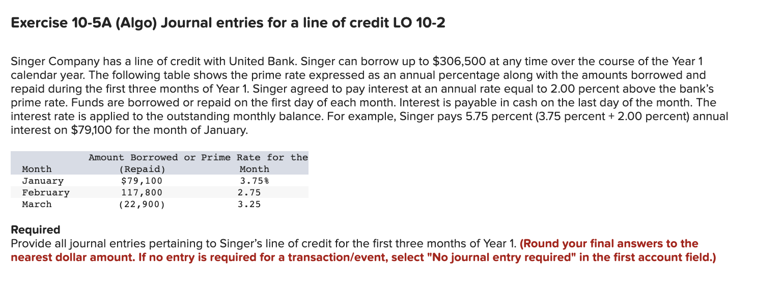 Solved Exercise 10-5A (Algo) Journal entries for a line of | Chegg.com