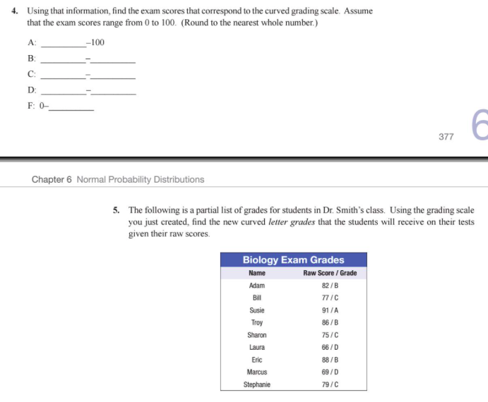 Curving Grades Using a Normal Distribution Dr. Smith, | Chegg.com