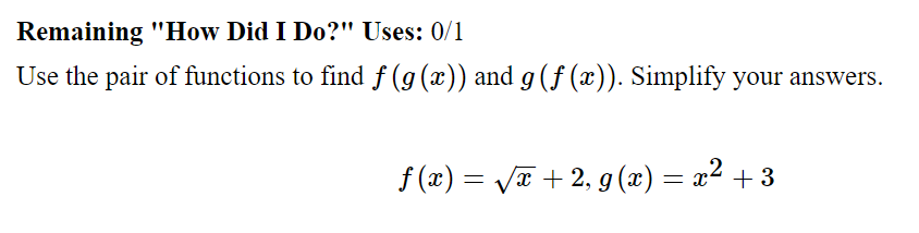 Solved Remaining "How Did I Do?" Uses: 0/1 Use the pair of | Chegg.com