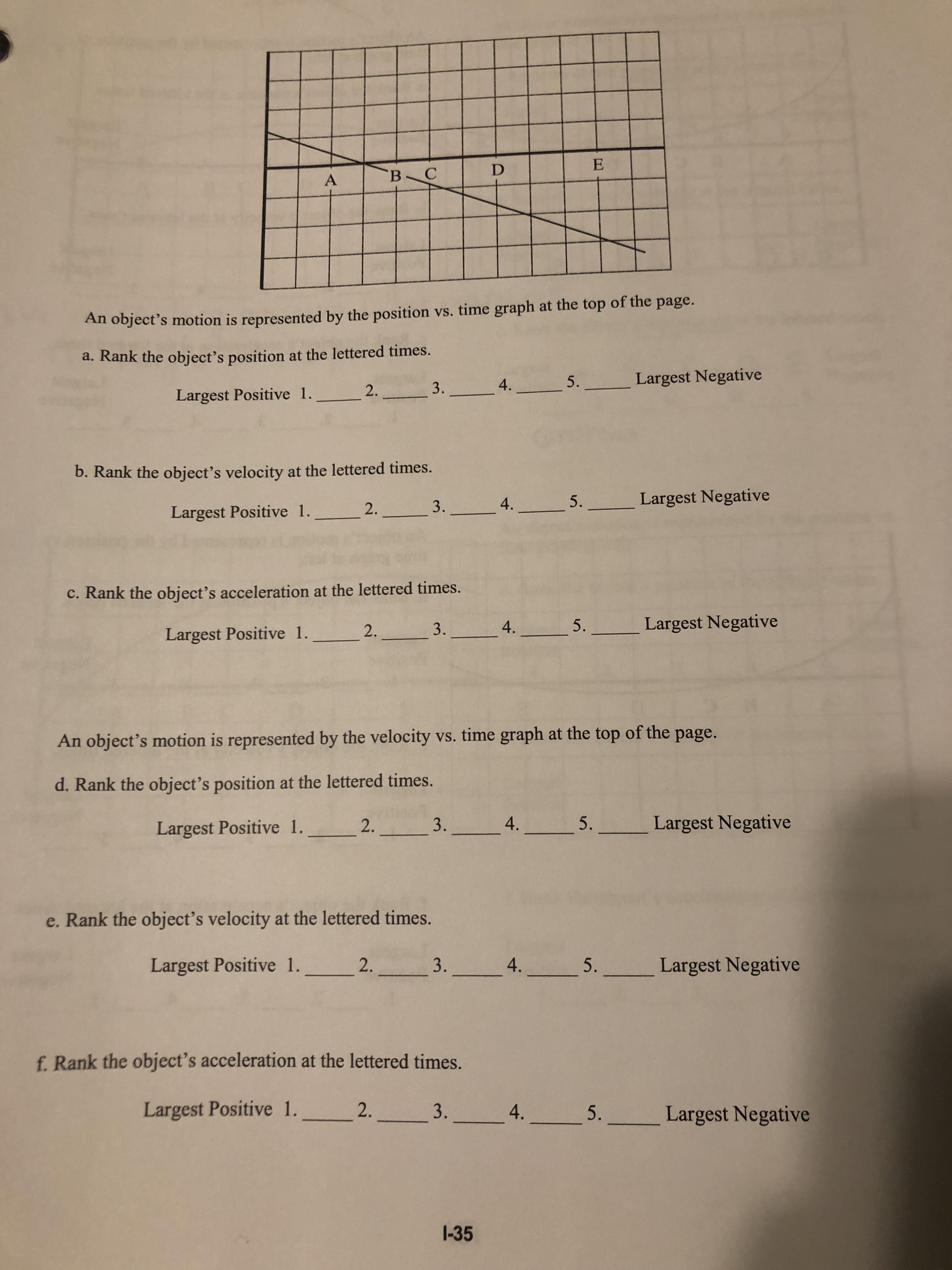 For each of the motion diagrams below, construct the | Chegg.com