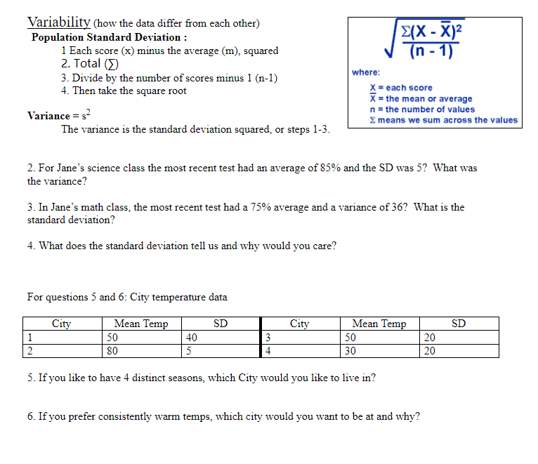 Solved Variability (how the data differ from each other) | Chegg.com