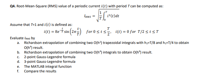 Solved Q4. Root-Mean-Square (RMS) value of a periodic | Chegg.com