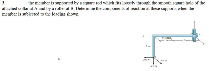 Solved 3. the member is supported by a square rod which fits | Chegg.com