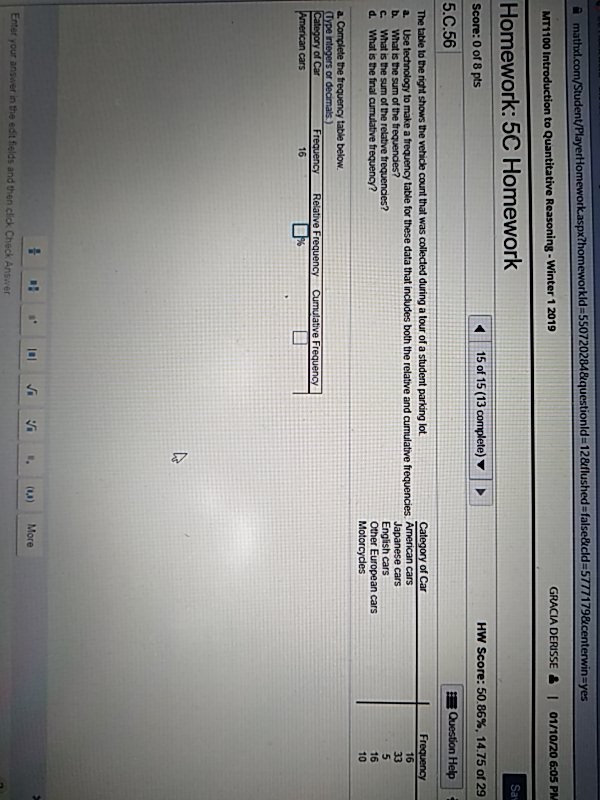 Solved Domework-GUAIA DERISSE - Google Chrome | Chegg.com