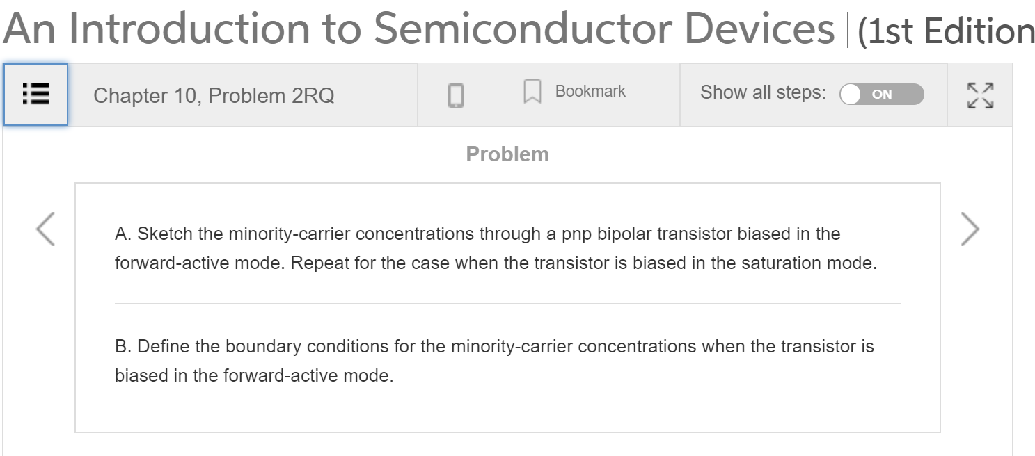 Solved An Introduction to Semiconductor Devices |(1st | Chegg.com