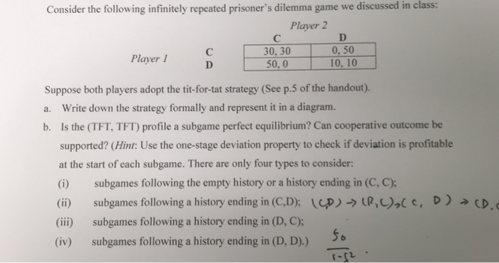 Solved class: Consider the following infinitely repeated | Chegg.com