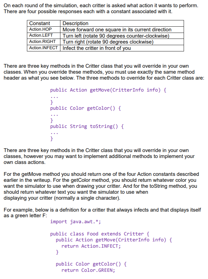 Solved OVERVIEW This assignment will give you practice with | Chegg.com