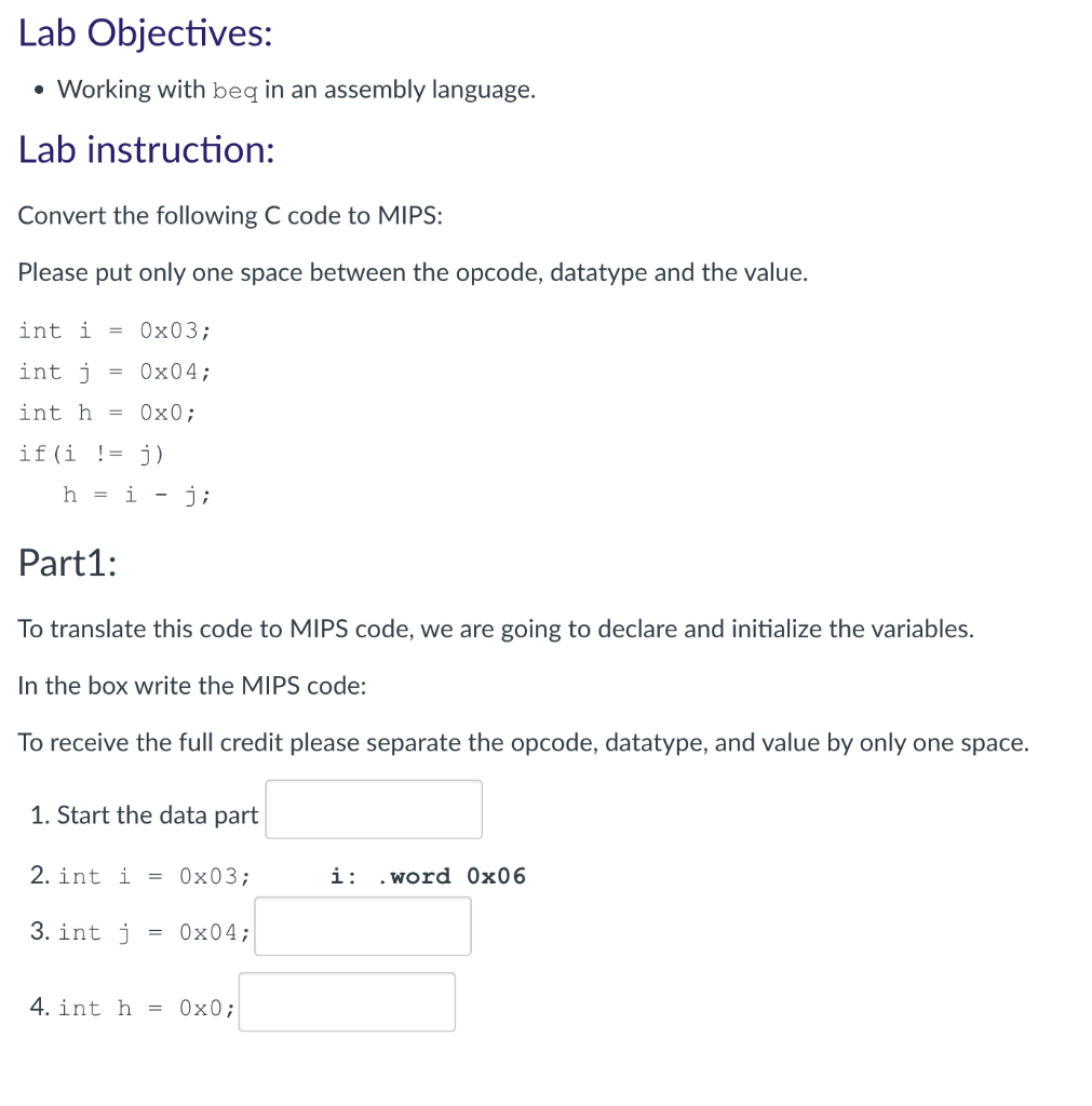 Solved Lab Objectives: • Working with beq in an assembly | Chegg.com
