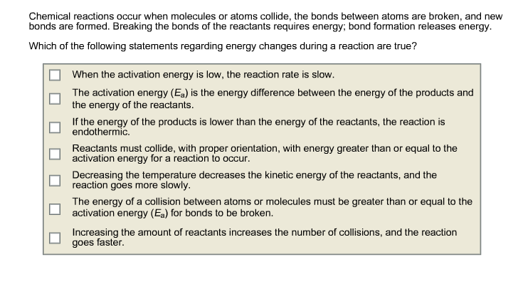 Solved Chemical reactions occur when molecules or atoms | Chegg.com