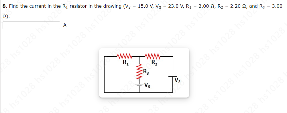 Solved 8. Find the current in the R1 resistor in the drawing | Chegg.com