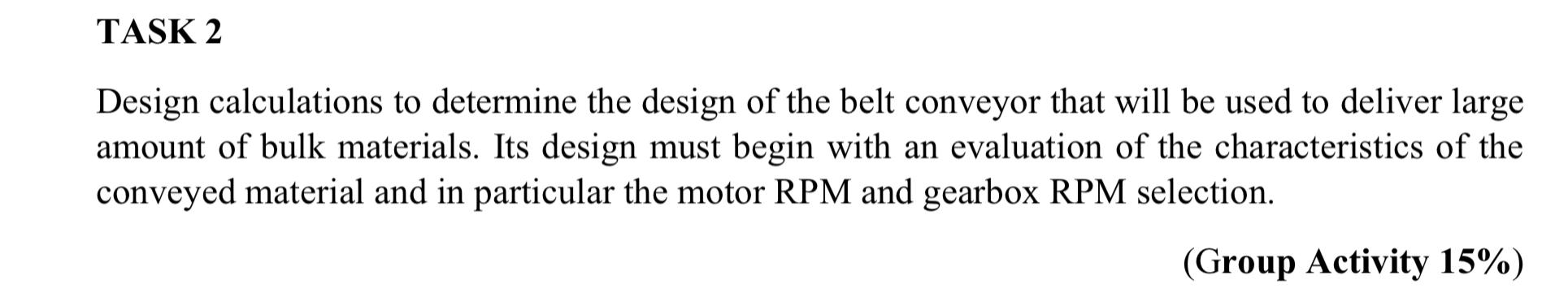 Solved TASK 2 Design calculations to determine the design of | Chegg.com