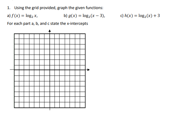 1. Using the grid provided, graph the given | Chegg.com