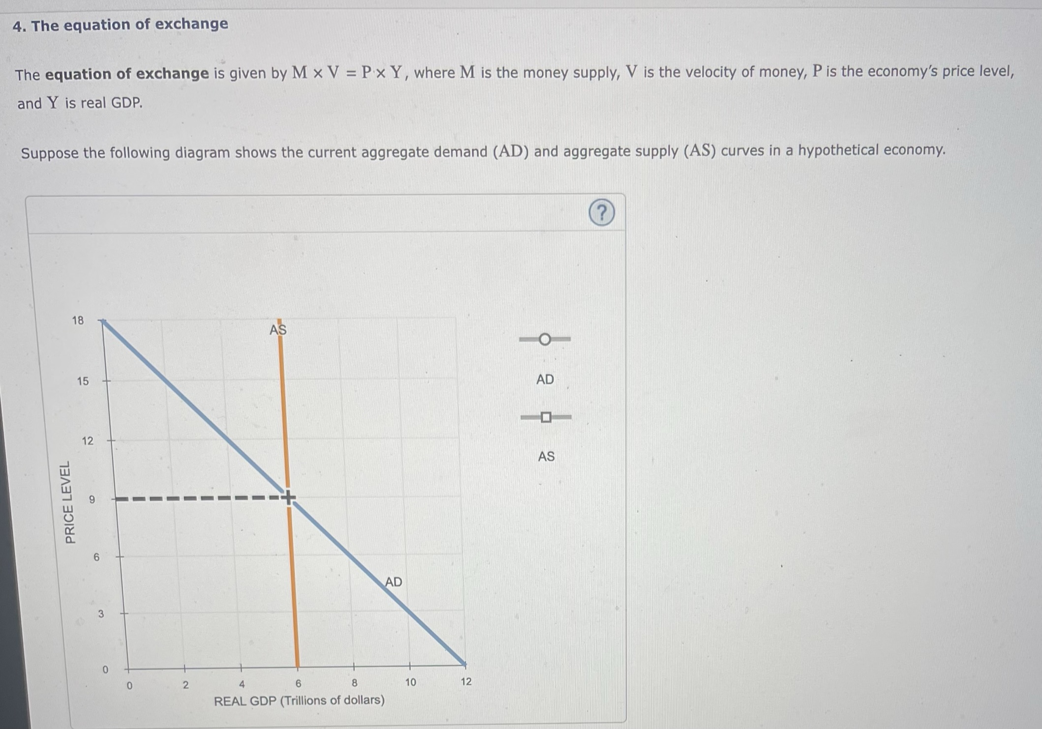 Solved The equation of exchange is given by M×V=P×Y, where M | Chegg.com