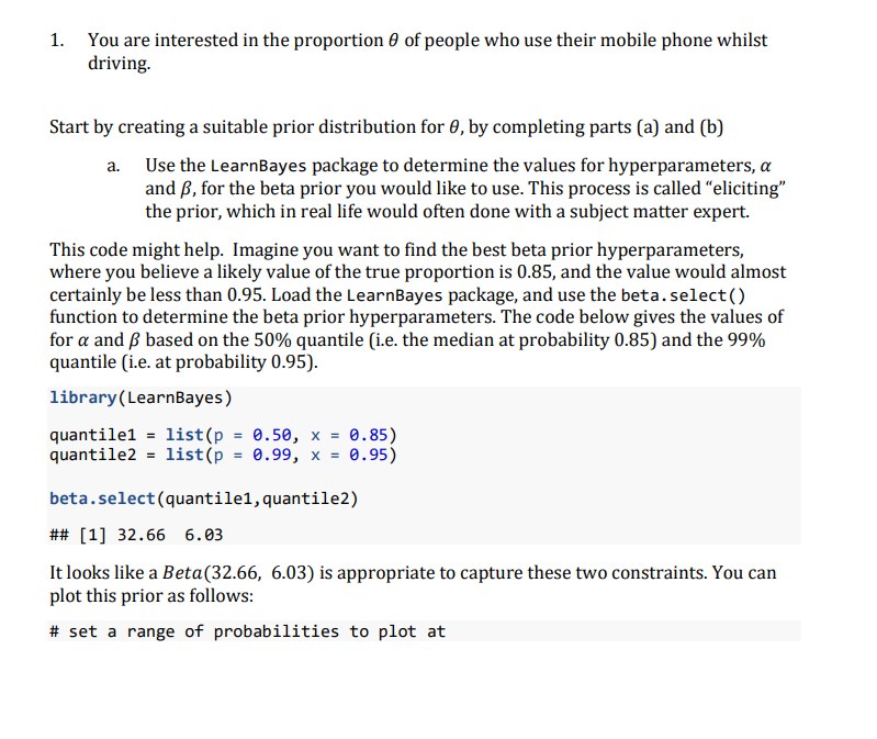 2. Now update your beta prior with the data from a | Chegg.com