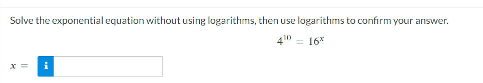 Solved Solve the exponential equation without using | Chegg.com