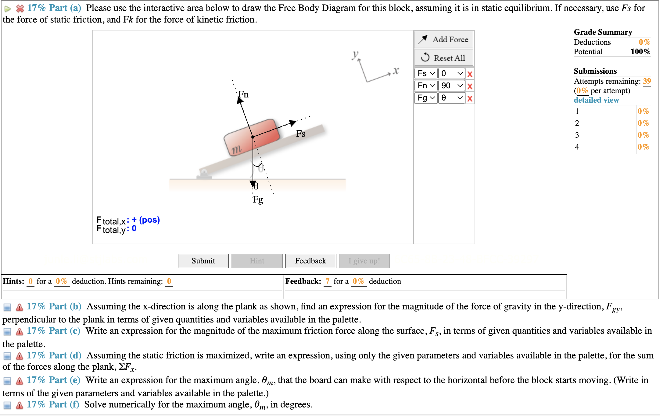 A Block Has A Mass Of 2kg And Coefficient Of Static F