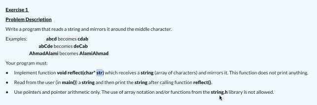 Solved Exercise 1 Problem Description Write a program that | Chegg.com