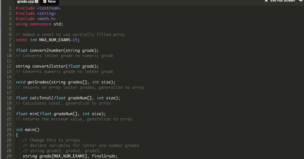 Solved + New grade.cpp 1 #include 2 #include 3 #include 4 | Chegg.com