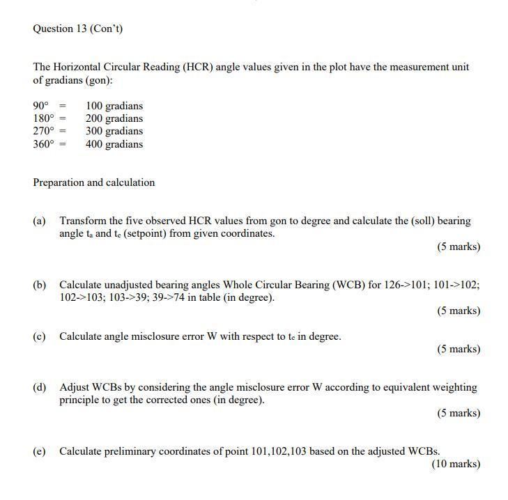 Solved Question 13 (Con't) The Horizontal Circular Reading | Chegg.com