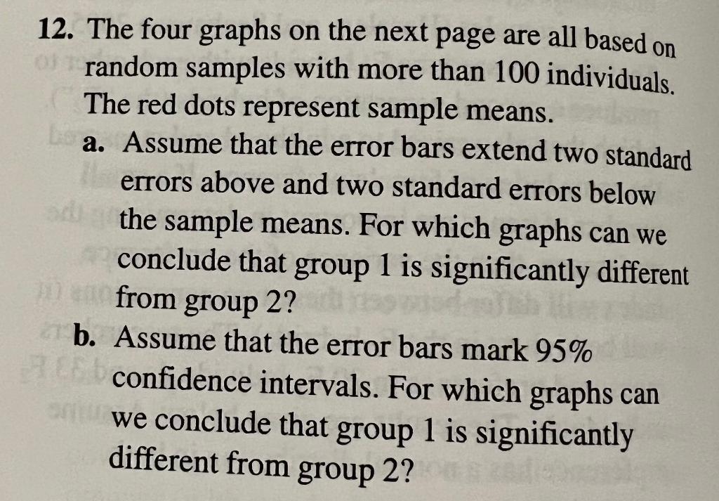 Solved 12. The four graphs on the next page are all based on | Chegg.com
